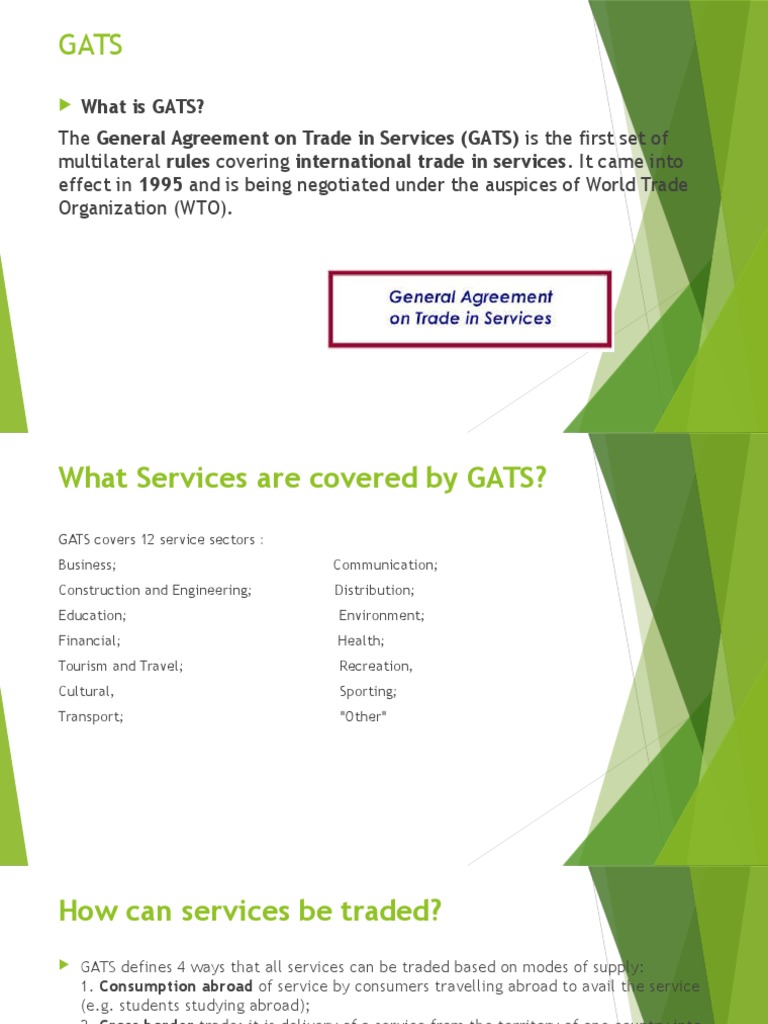 What Is GATS? | PDF | Trips Agreement | Dumping (Pricing Policy)