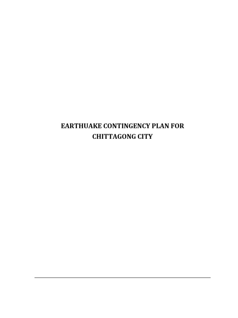 Earthquake Contingency Plan for Chittagong City | Emergency Management ...