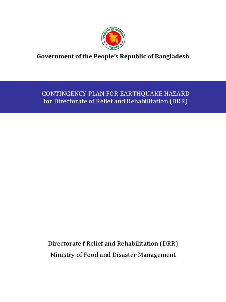 Earthquake Contingency Plan For Directorate of Relief and ...
