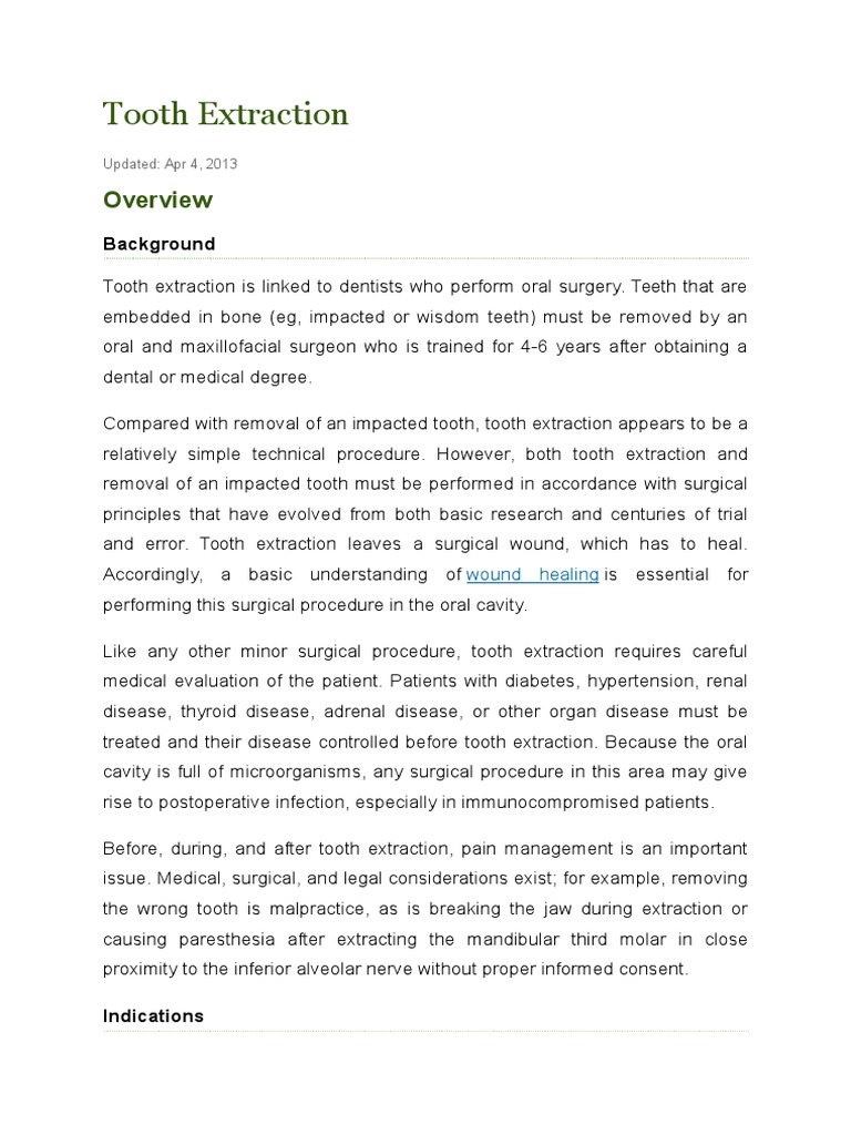 Tooth Extraction | PDF | Anesthesia | Dentistry