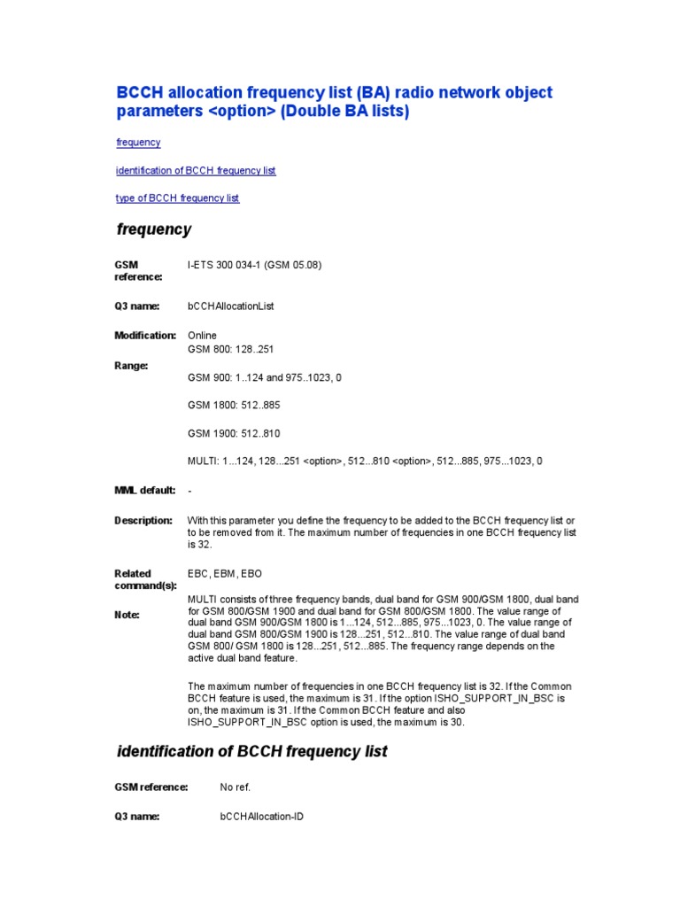 BA List | PDF | Gsm | Wireless