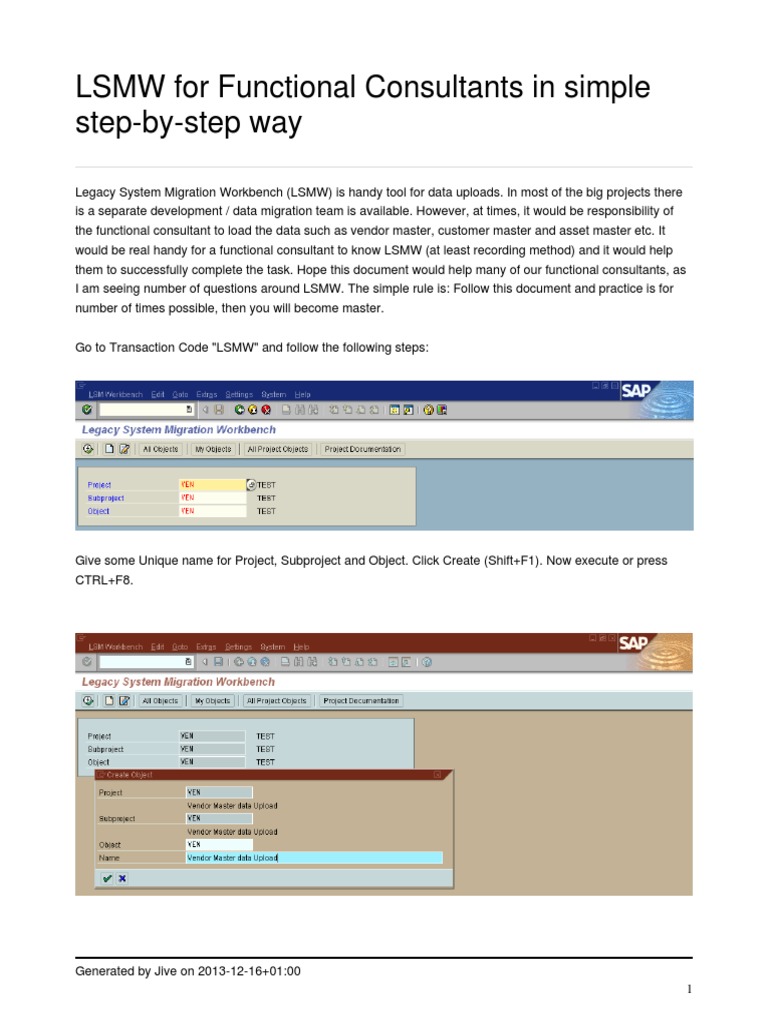 LSMW For Functional Consultants in Simple Step-By-Step Way | PDF | Computers | Technology ...