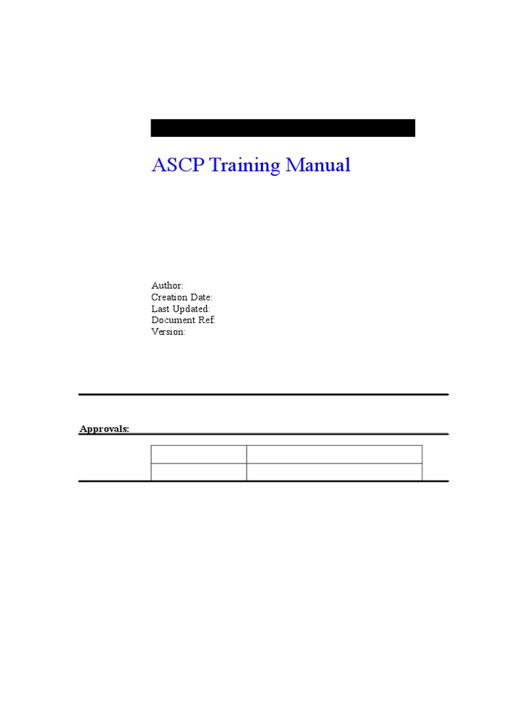 ASCP Training Manual v1.2 | PDF | Computers | Technology & Engineering