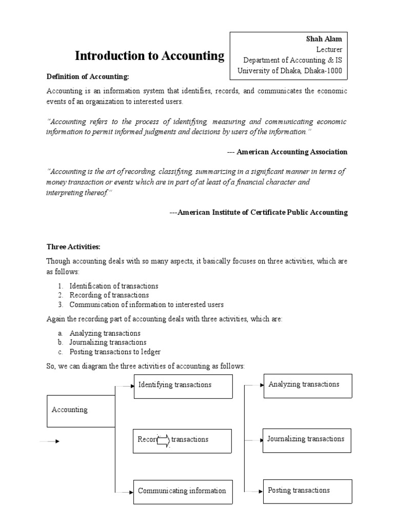 Introduction To Accounting | PDF | Expense | Bookkeeping