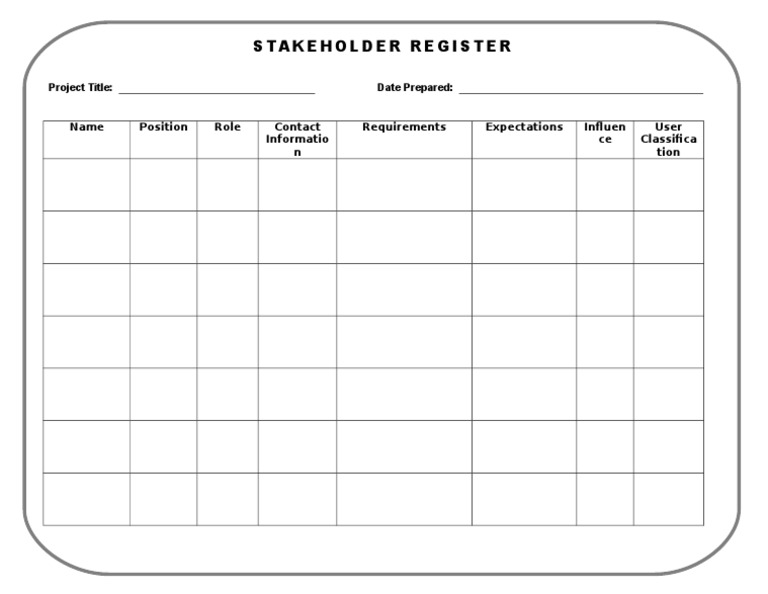 Project Stakeholder Register | PDF | Computers | Art