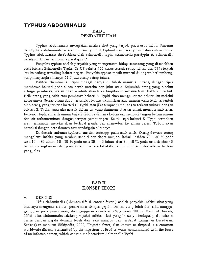 Typhus Abdominalis | PDF