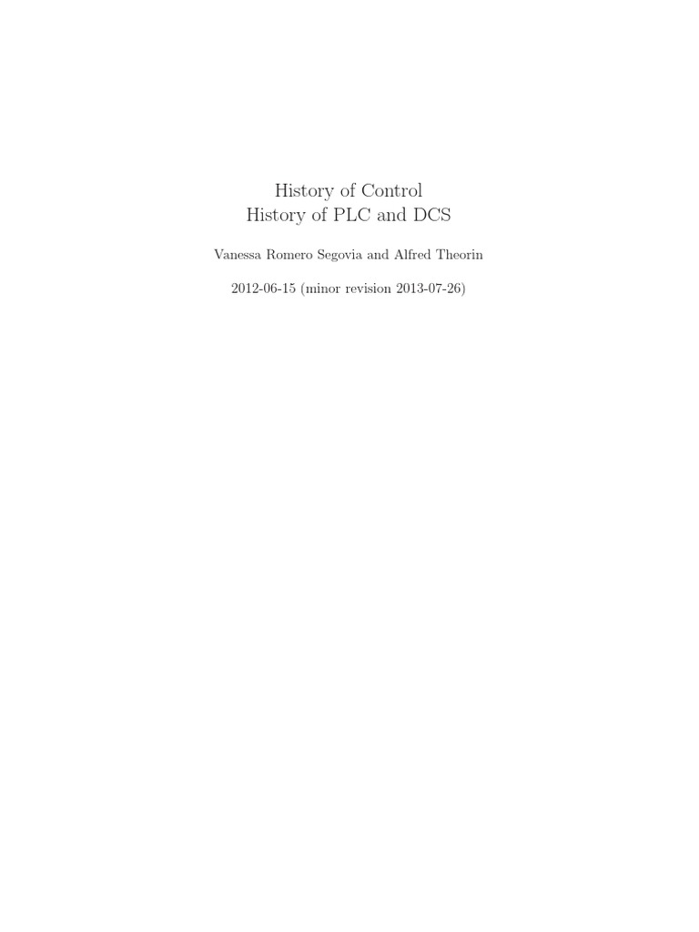 History of Control - PLC Vs DCS PDF | PDF | Technology & Engineering