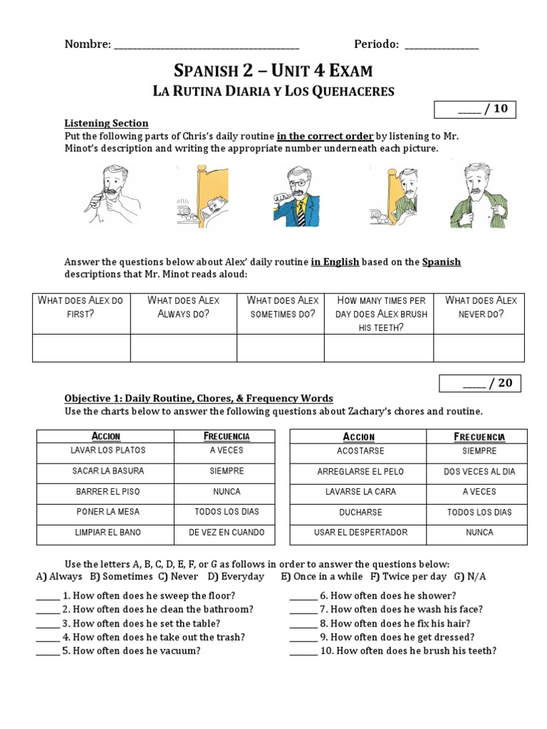 Unit 3 Exam (Spanish 2) | PDF | Grammatical Conjugation | Linguistic ...