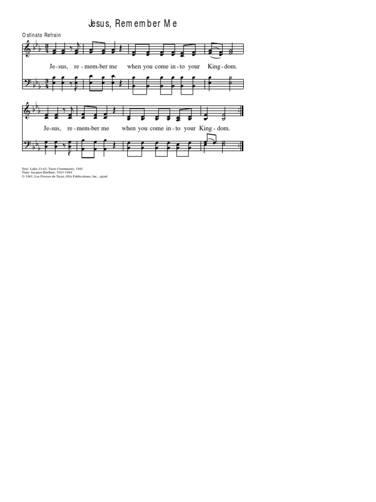Jesus Remember Me | PDF