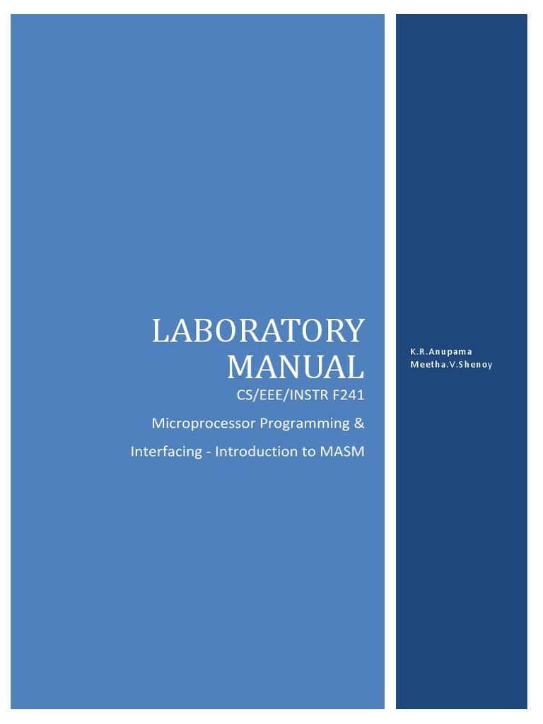 Microprocessor Lab Manual | PDF | Array Data Structure | Assembly Language Microprocessor Lab Manual | PDF | Array Data Structure | Assembly Language