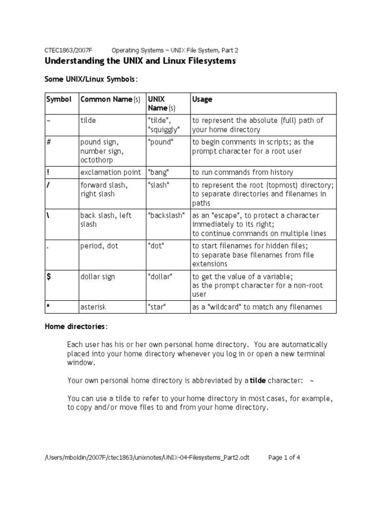 UNIX 04 Filesystem Part2 | PDF | Directory (Computing) | Filename UNIX 04 Filesystem Part2 | PDF | Directory (Computing) | Filename