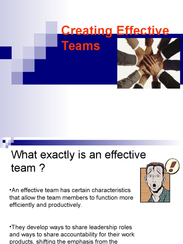 Creating Effective Teams | PDF | Expert | Leadership