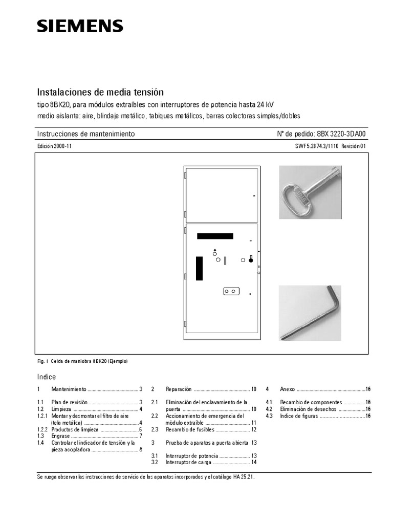 Manual Mantenimiento Celdas Nuevas | PDF | Tornillo | Transformador