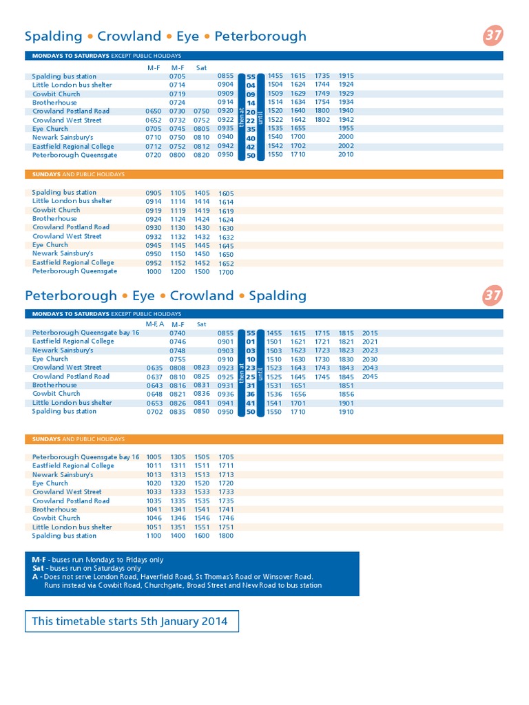 Local Bus Timetable: Spalding-Peterborough | PDF