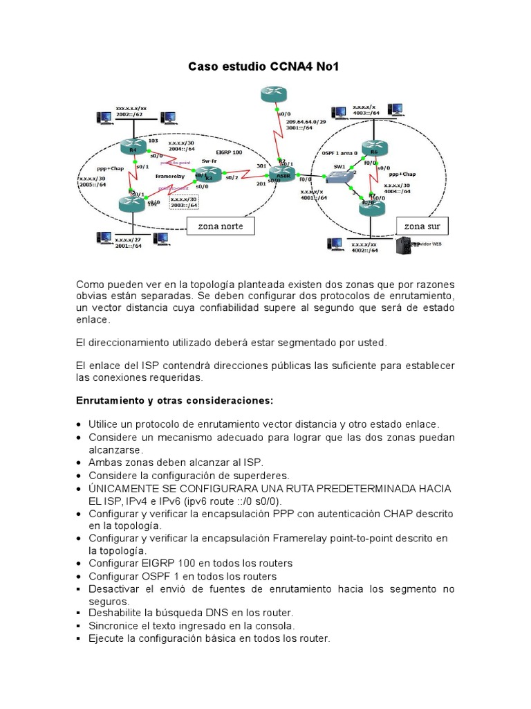 Caso Estudio CCNA 4 | PDF | Enrutador (Computación) | Yo Pv6