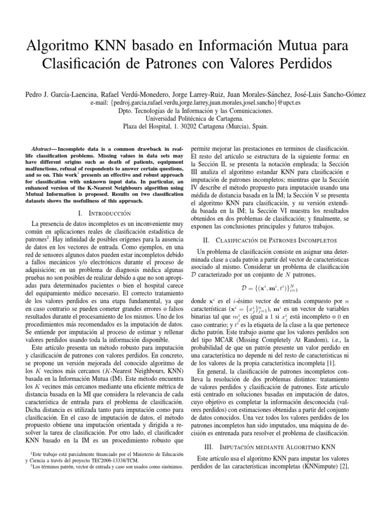 Algoritmo KNN | PDF | Algoritmos | Lógica