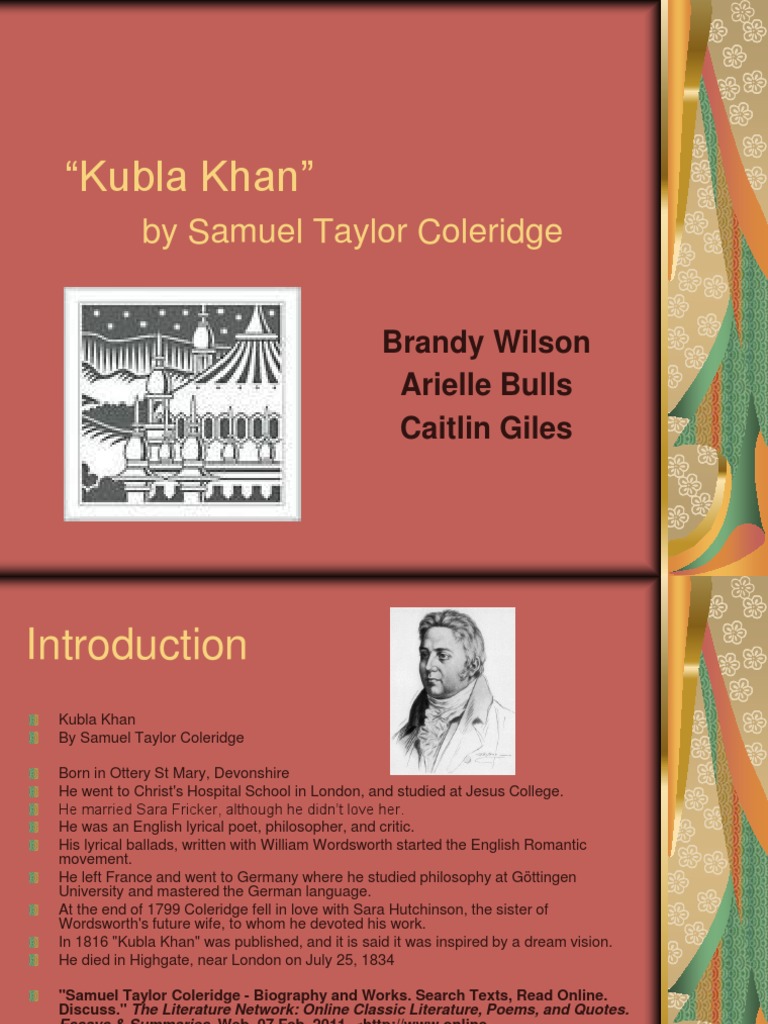 Kubla Khan PDF | PDF | Samuel Taylor Coleridge | Poetry