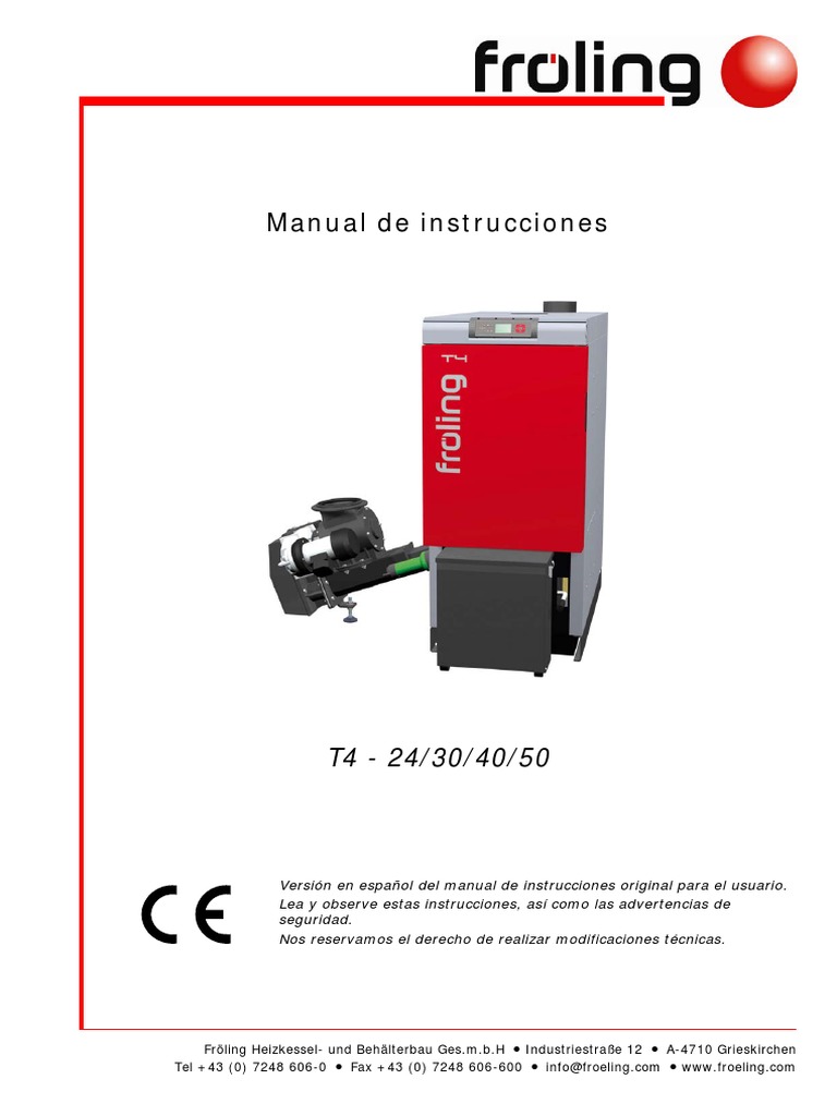 Froling T4 Manual Instrucciones | PDF | Caldera | Naturaleza