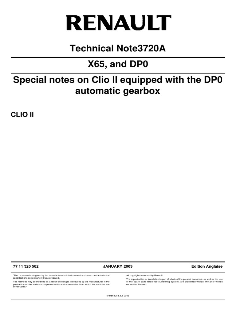 DP0 / AL4 Technical Note | PDF | Automatic Transmission | Transmission ...