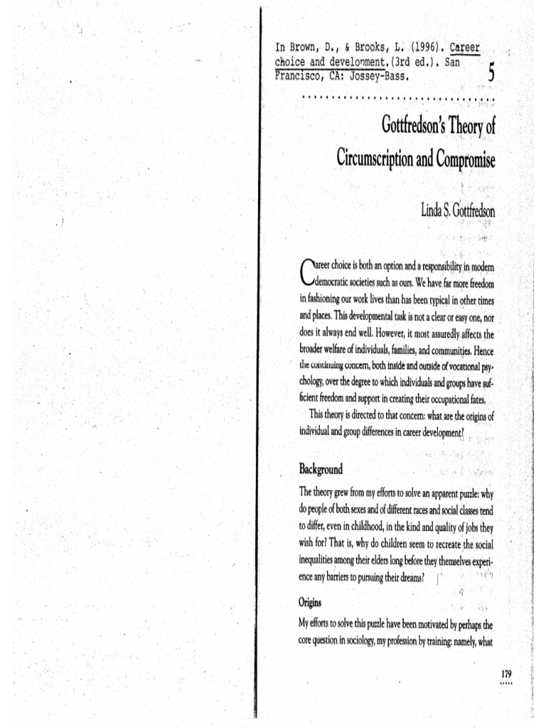 Gottfredson's Theory of Circumscription and Compromise (1996 - Book ...