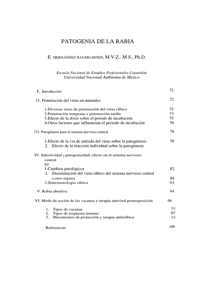 Patogenia de La Rabia | PDF | Rabia | Virus