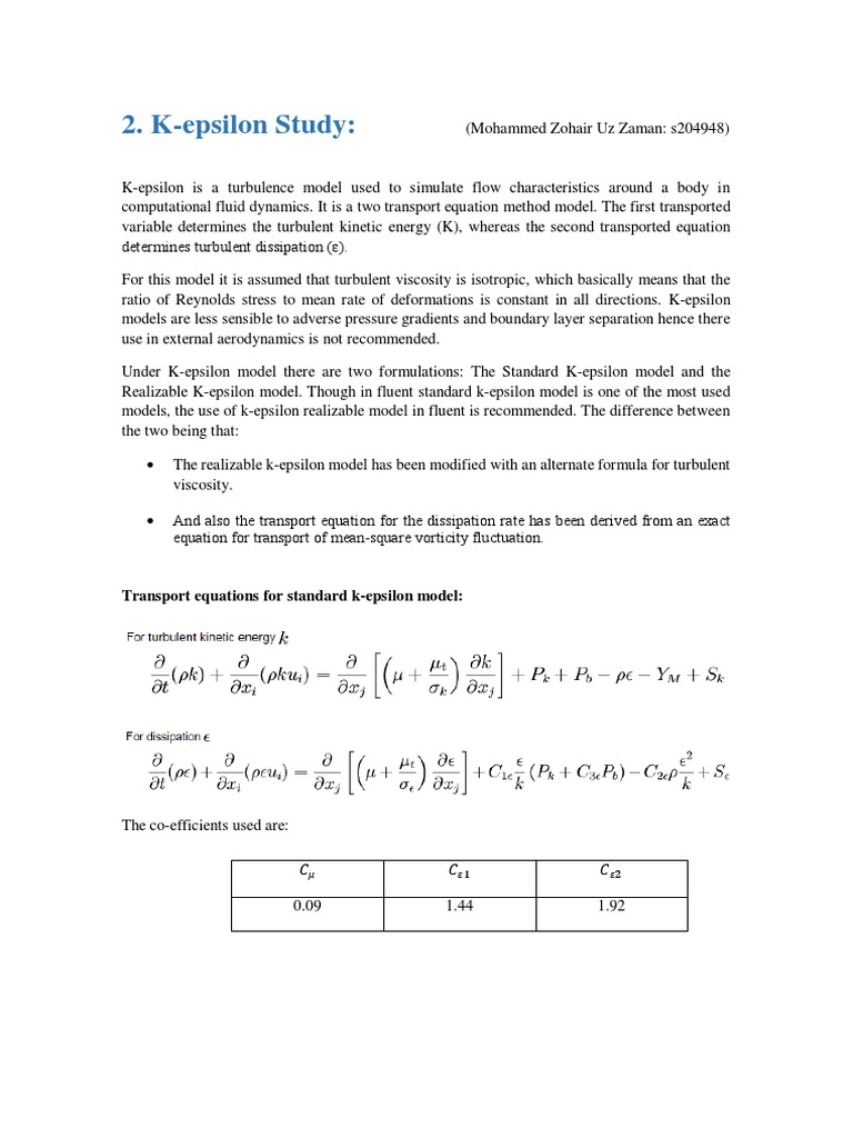 K Epsilon | PDF | Turbulence | Fluid Dynamics