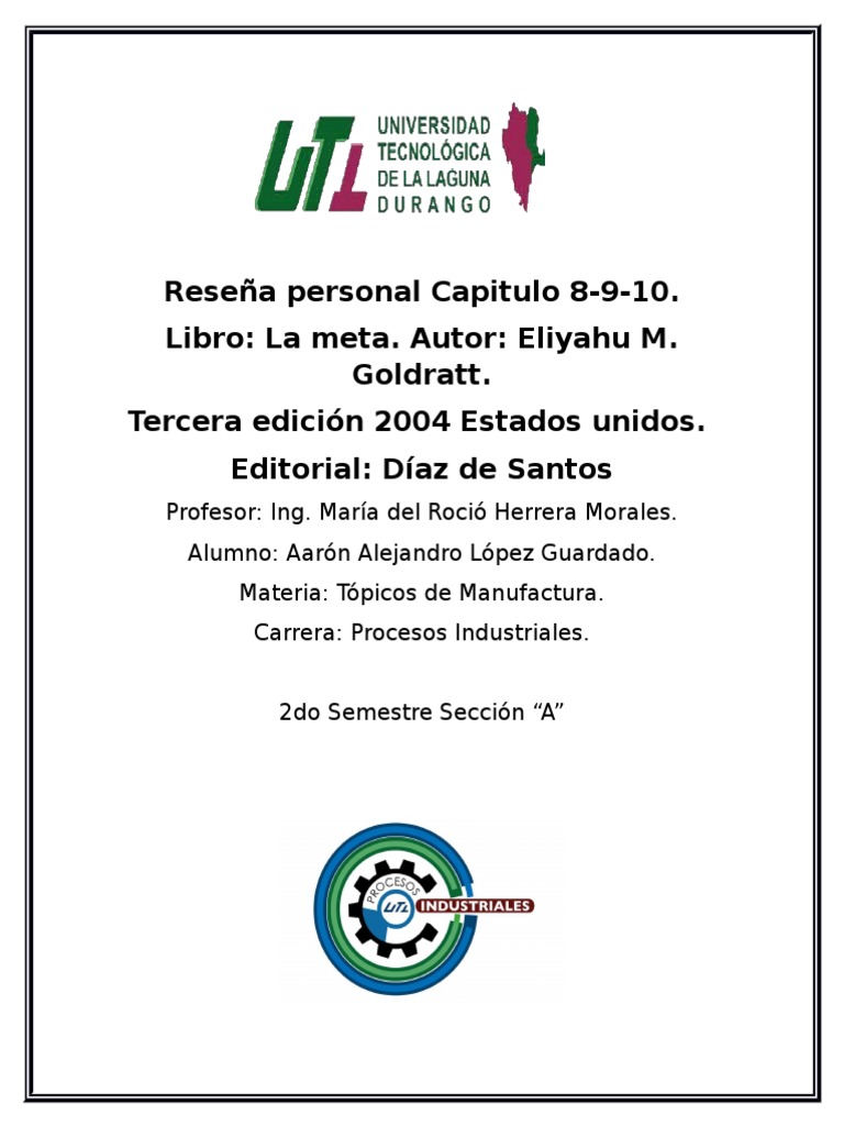 La Meta Aaron Lopez 2A PI 8-9-10 | PDF | Inventario | Ocio