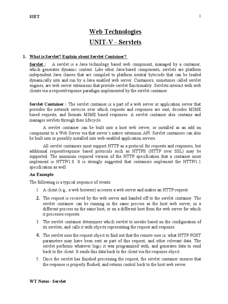The Servlet Life Cycle | PDF | Java Servlet | Hypertext Transfer Protocol
