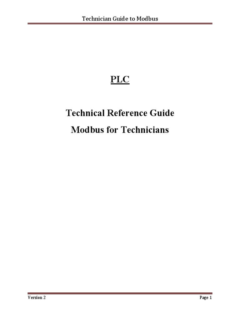 Technician Guide To Modbus | PDF | Digital Electronics | Physical Layer Protocols