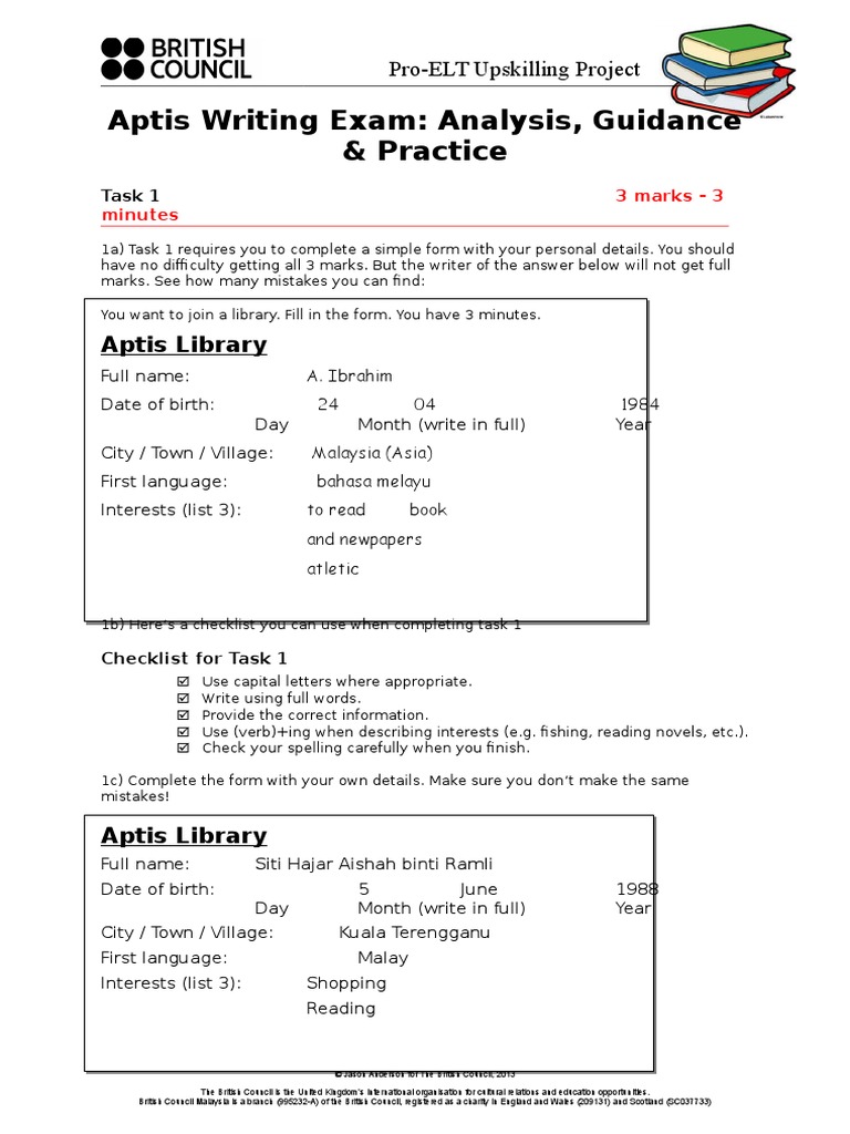 Aptis Writing Exam - Analysis, Guidance & Practice | PDF | United ...
