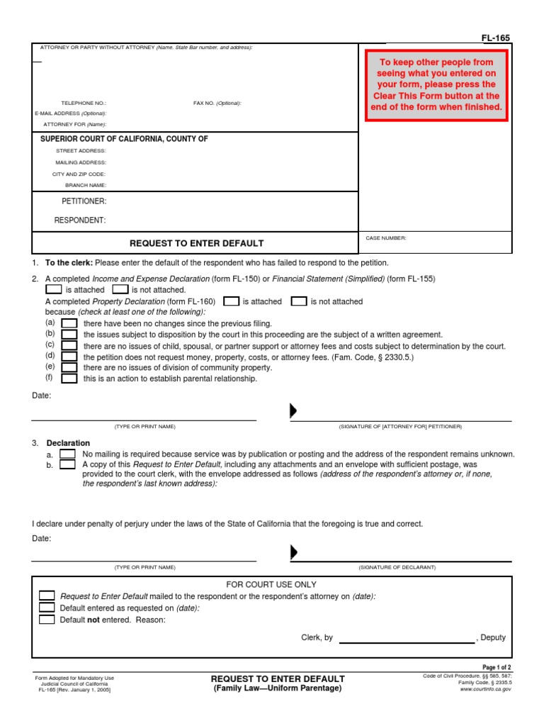 Request to Enter Default | Service Of Process | Public Law