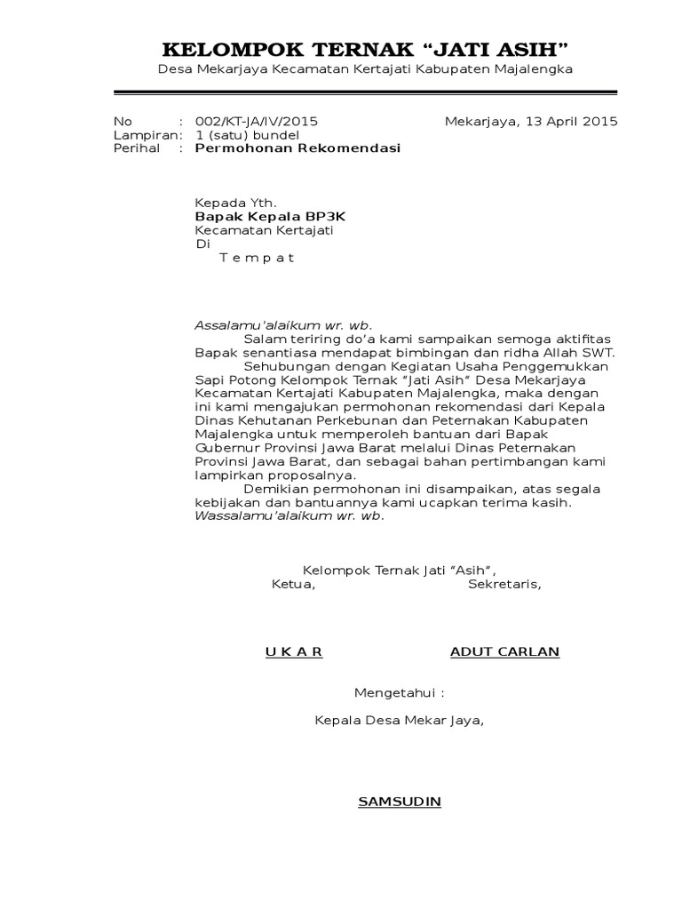 Contoh Surat Rekomendasi Camat Untuk Imb - Delinewstv