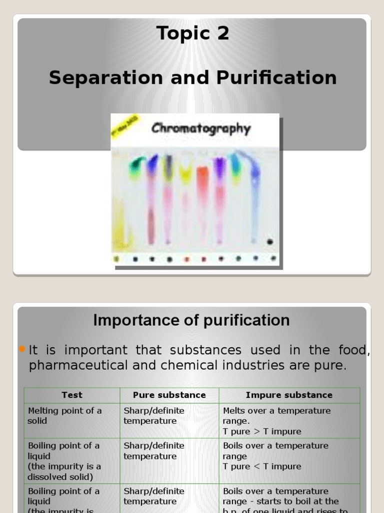 Separation and Purification in Chemistry Grade 9 | Chromatography ...