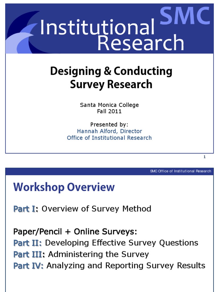 Survey Research Design Overview | PDF | Survey Methodology | Sampling ...