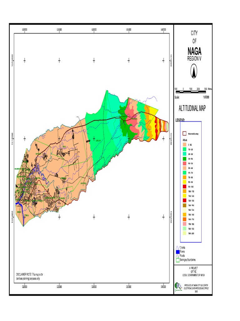 Altitude Map of Naga City, Camarines Sur | PDF