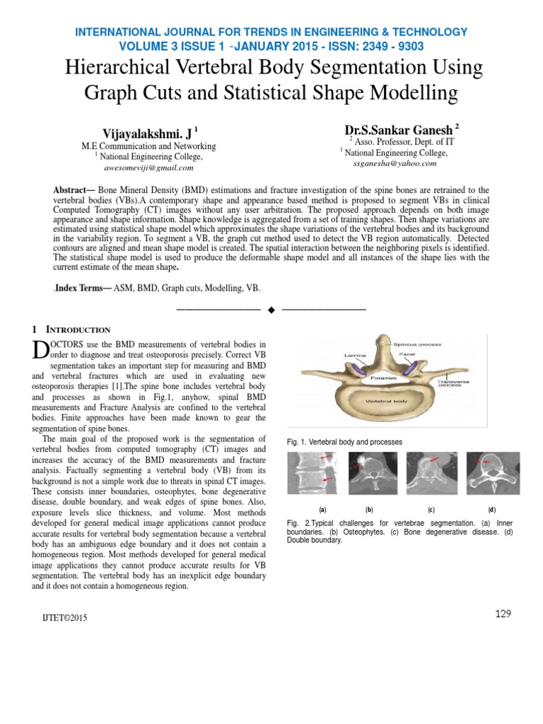 Hierarchical Vertebral Body Segmentation Using Graph Cuts and Statistical Shape Modelling | PDF ...
