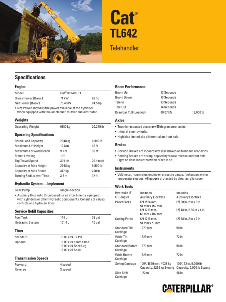 Milton Cat Tl642 | PDF | Brake | Forklift