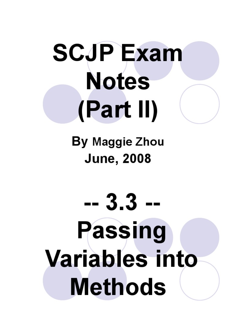 Java SCJP Exam Notes: Methods & Arrays | PDF | Control Flow | String ...