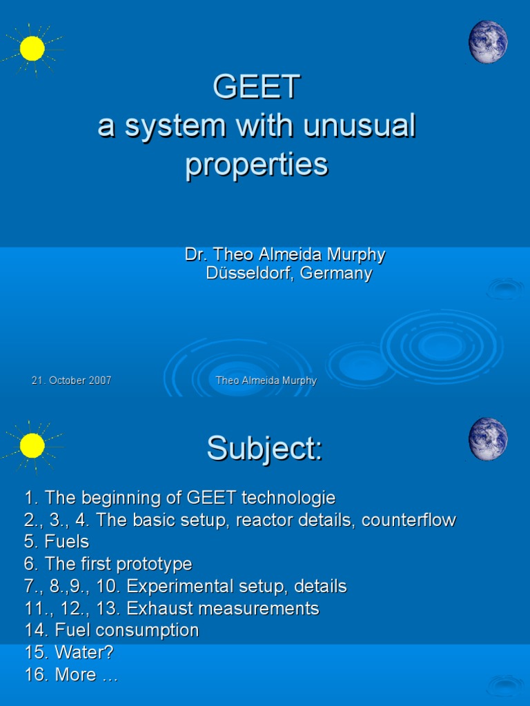 GEET A System With Unusual Properties | PDF | Exhaust Gas | Fuel Efficiency