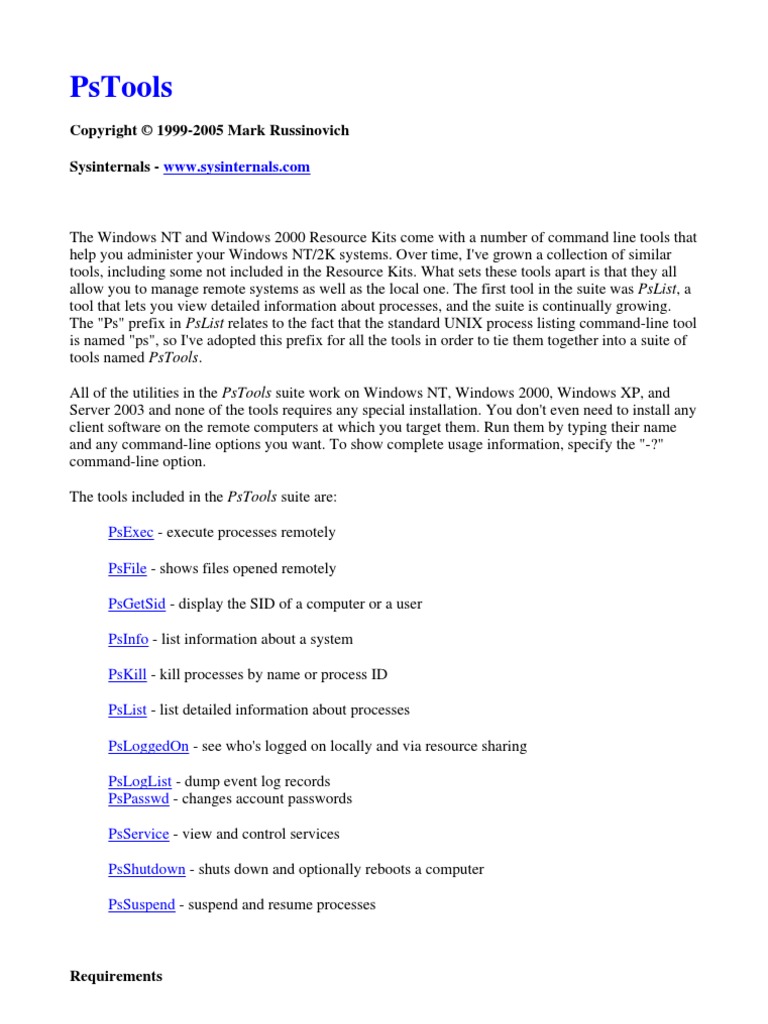 Pstools | PDF | Command Line Interface | Windows Registry