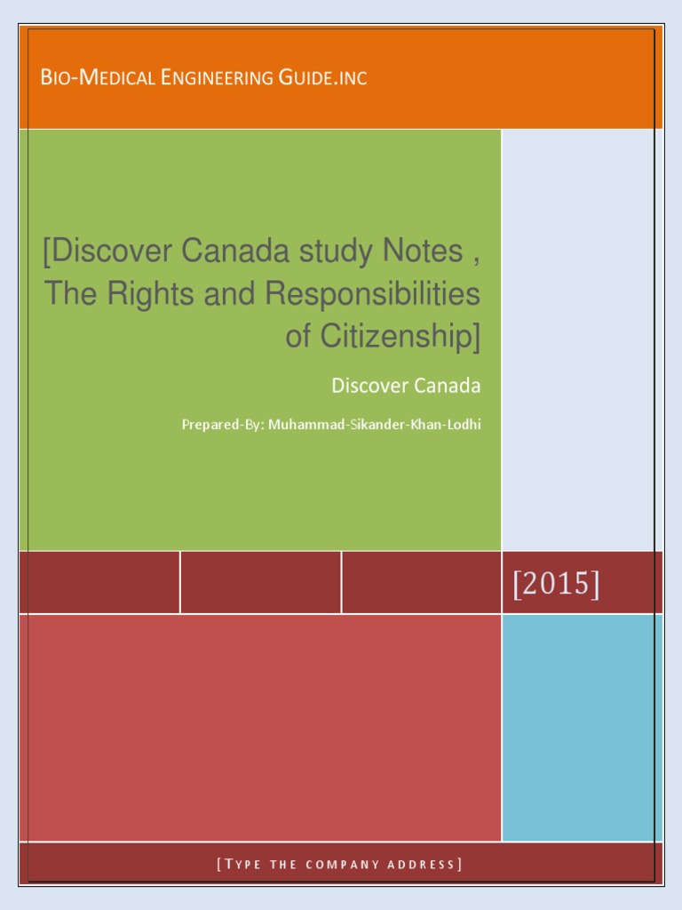 Canadian Citizenship Test Notes from book "Discover-Canada" [part-1-of ...