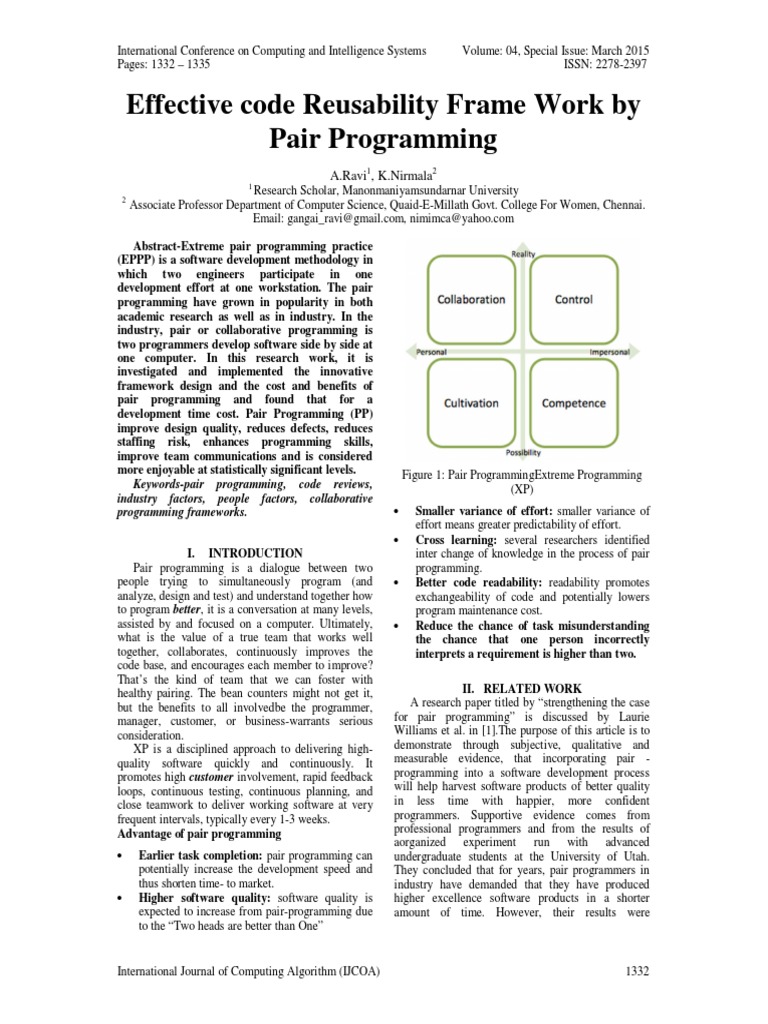 Effective Code Reusability Frame Work by Pair Programming | PDF | Computer Programming | Server ...