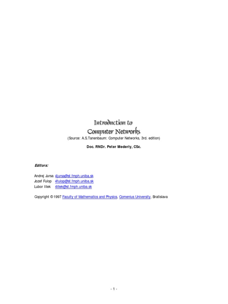 (Source: A.S.Tanenbaum: Computer Networks, 3Rd. Edition) : Doc. Rndr ...