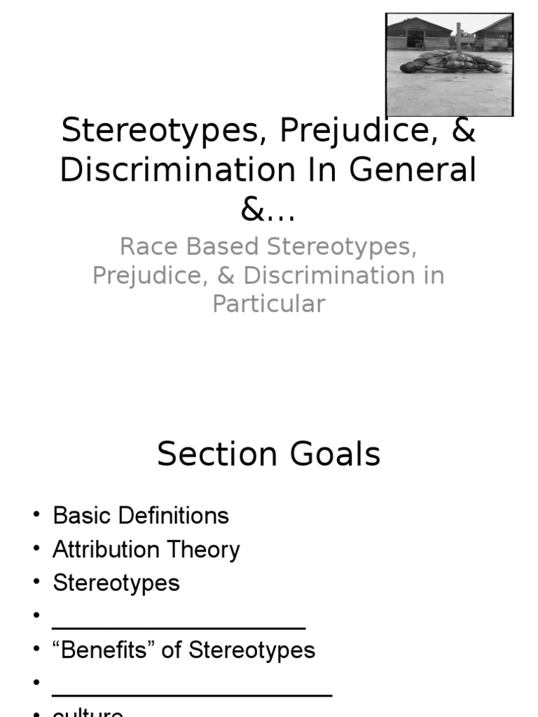Stereotypes, Prejudice, & Discrimination Handout | PDF | Stereotypes | Prejudices