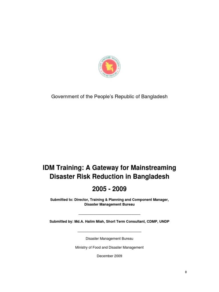 IDM Training A Gateway For Mainstreaming - 2009 | PDF | Flood | Storm Surge