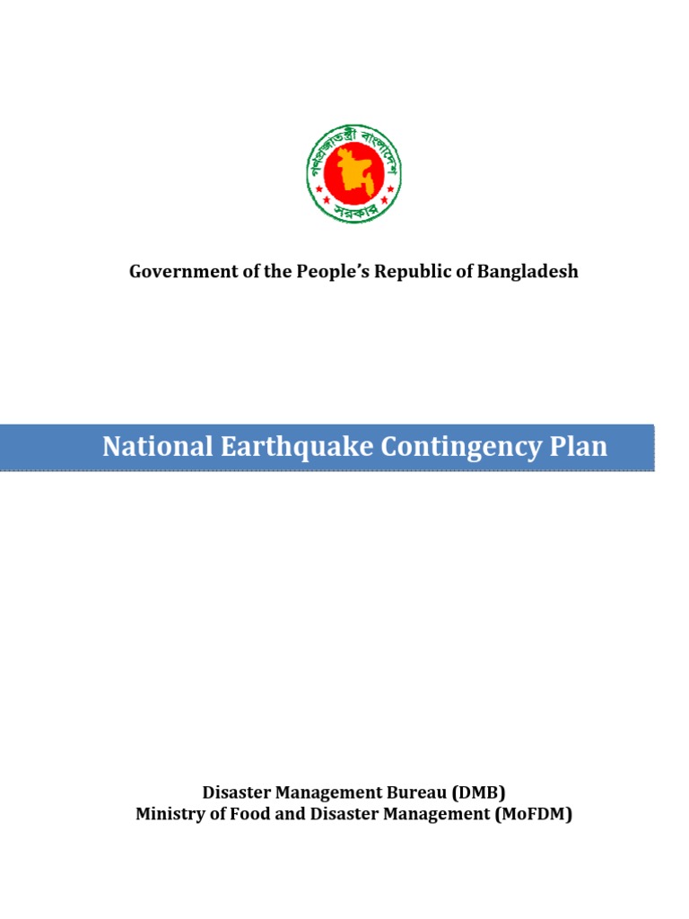 Policy - National Earthquake Contigency Plan | Emergency Management ...