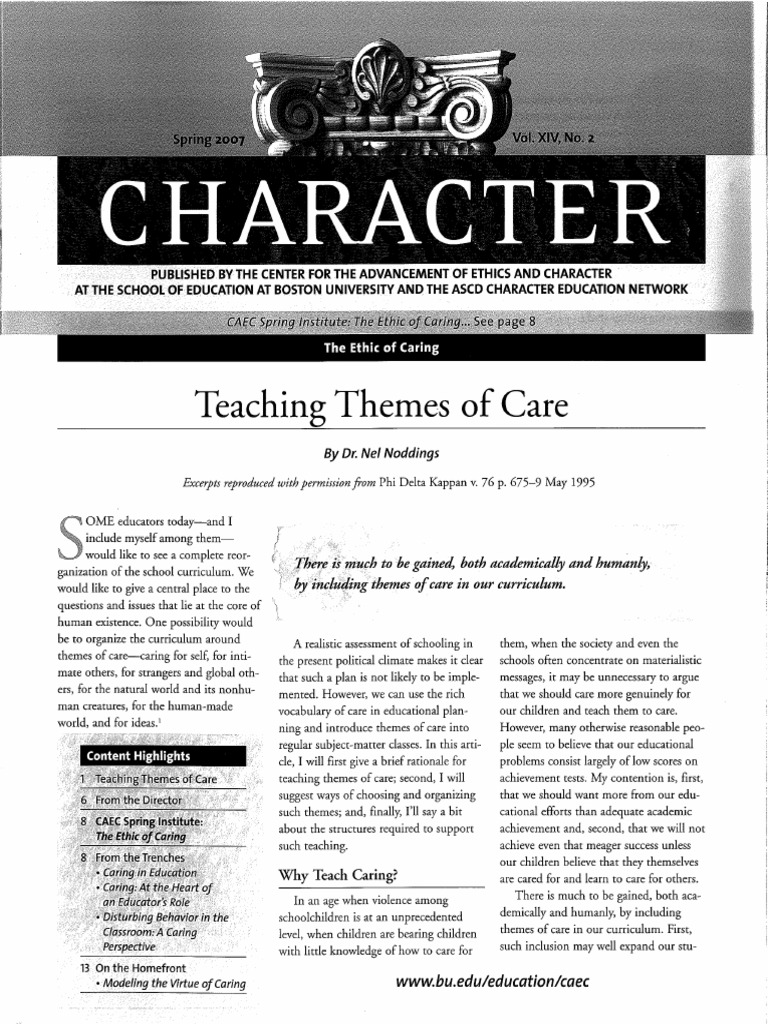 Teaching Themes of Care | PDF