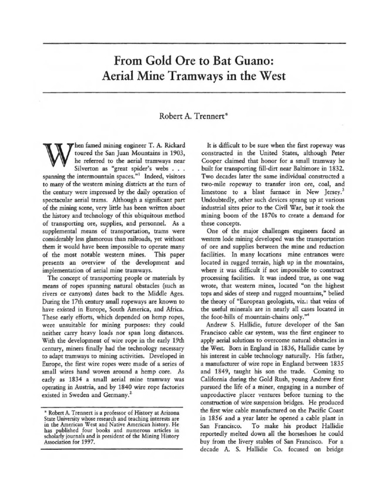 Aerial Mine Tramways in The West | PDF | Rail Transport | Tram