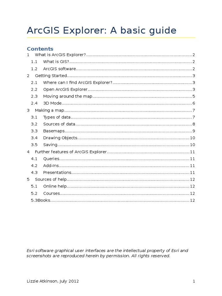 ArcGIS Explorer A Basic Guide | PDF | Arc Gis | Esri