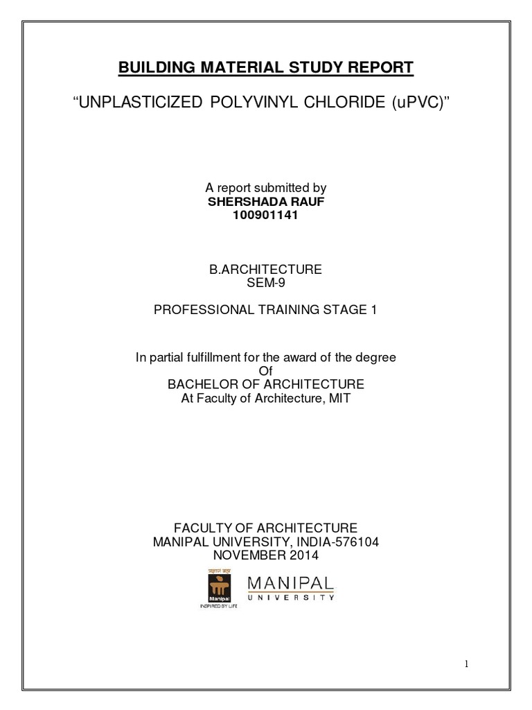 Building Material Study - Upvc | PDF | Polyvinyl Chloride | Window